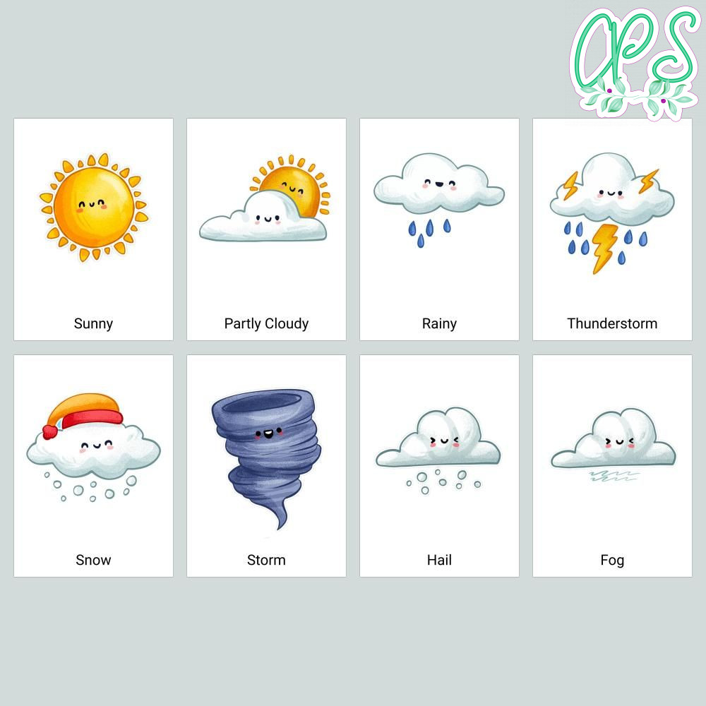 Weather Montessori Cards Printable Customizable Template DIY ...