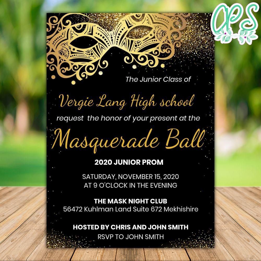 Printable Masquerade Ball Invitation Template Instant Download ...