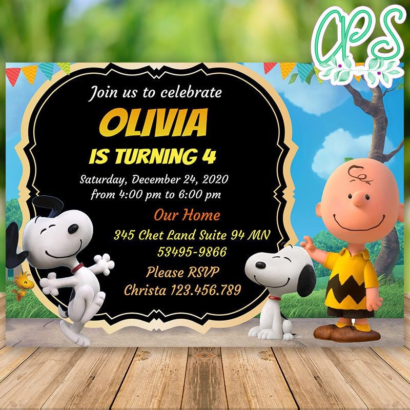 Editable Snoopy Peanuts Invitation Instant Download | CustomPartyShirts