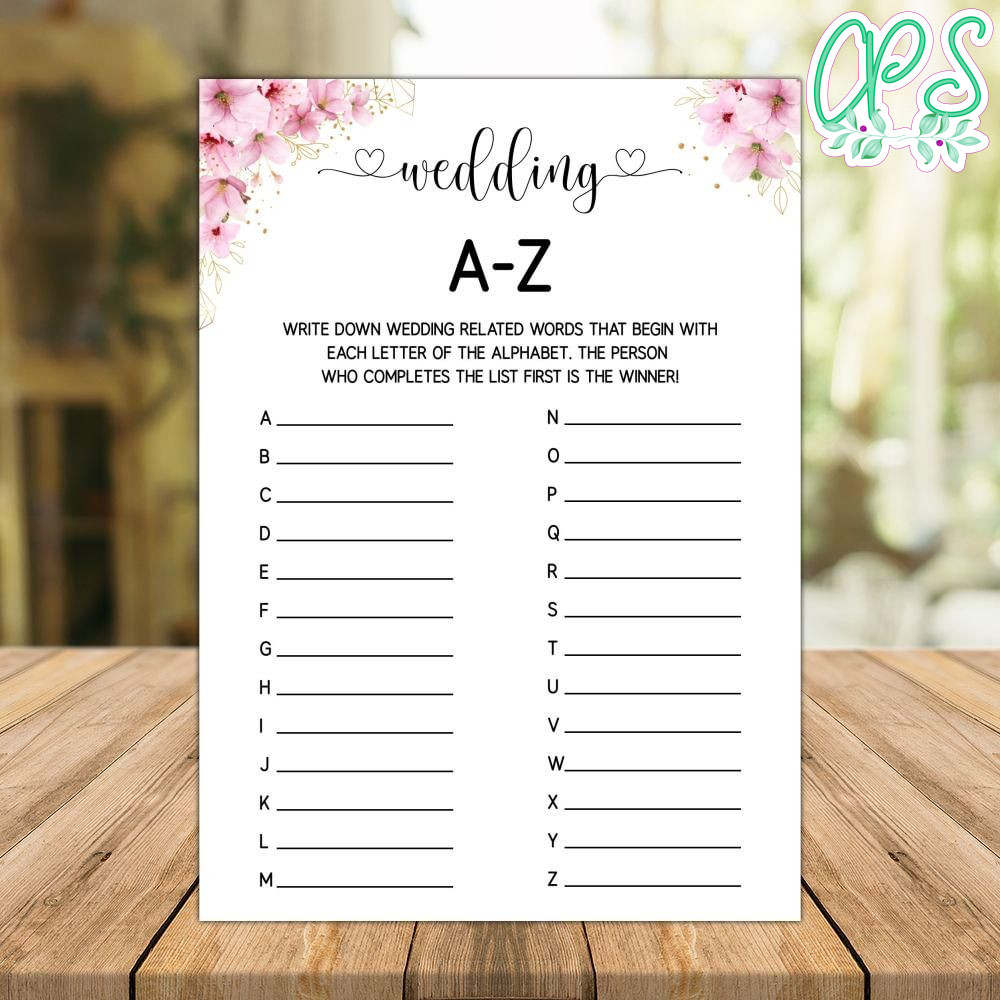 Rustic Bridal Alphabet Wedding A To Z Bridal Shower Digital Files ...