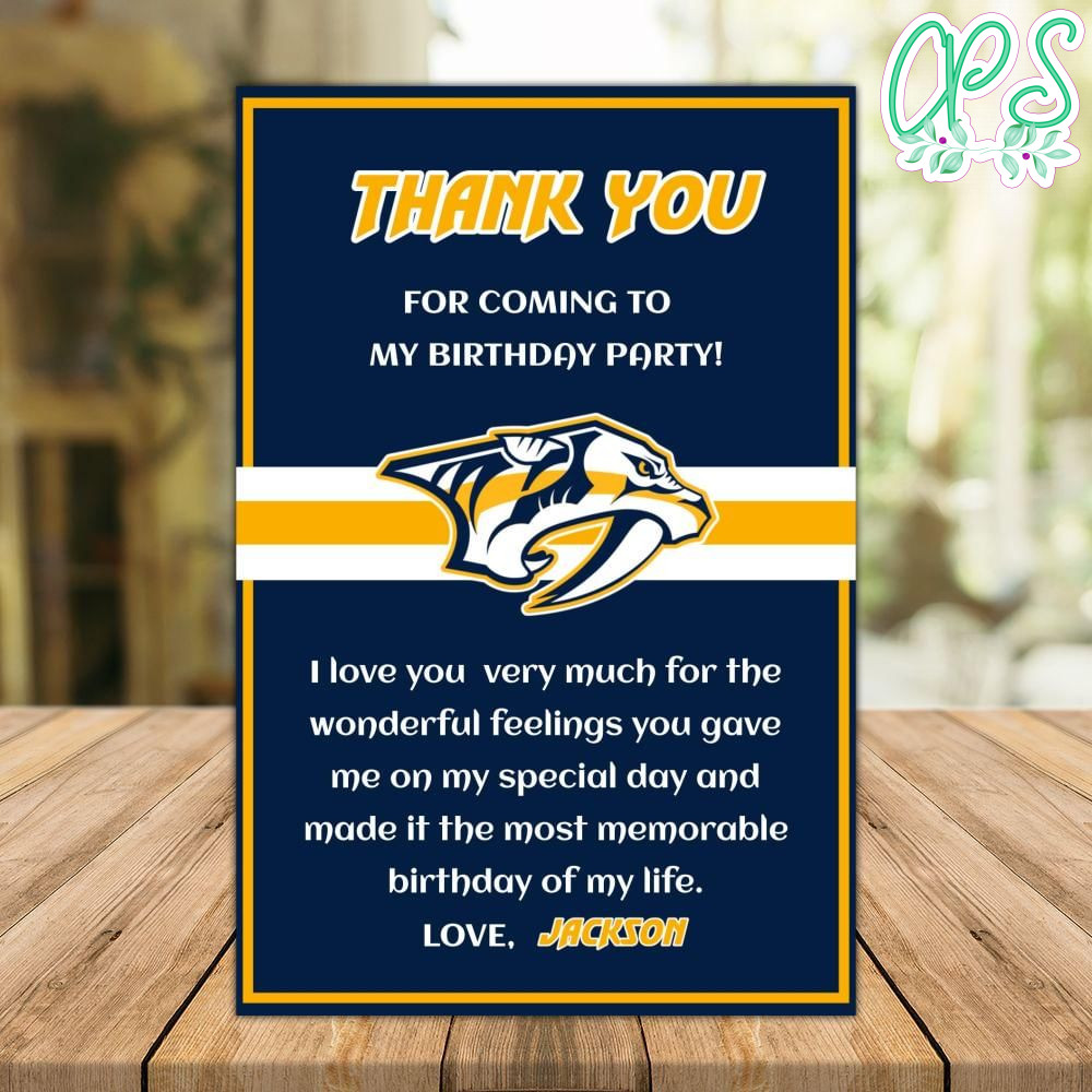 Nashville Predators Thank you card Template to Print at Home ...