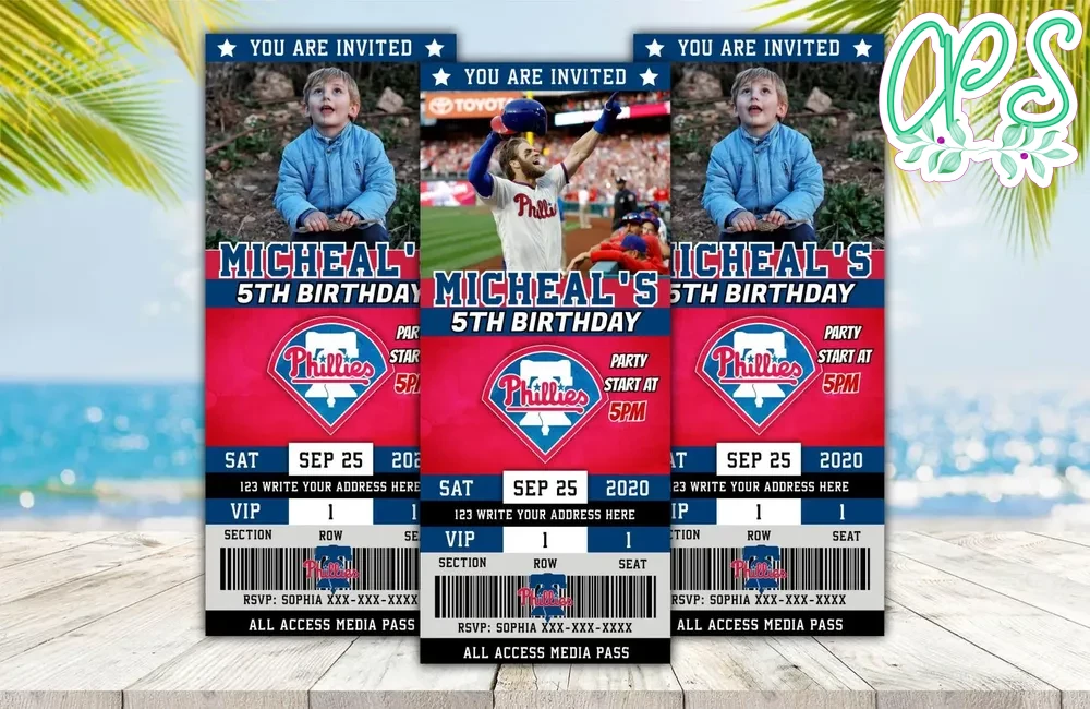 Philadelphia Phillies Ticket Birthday Editable Template Instant ...
