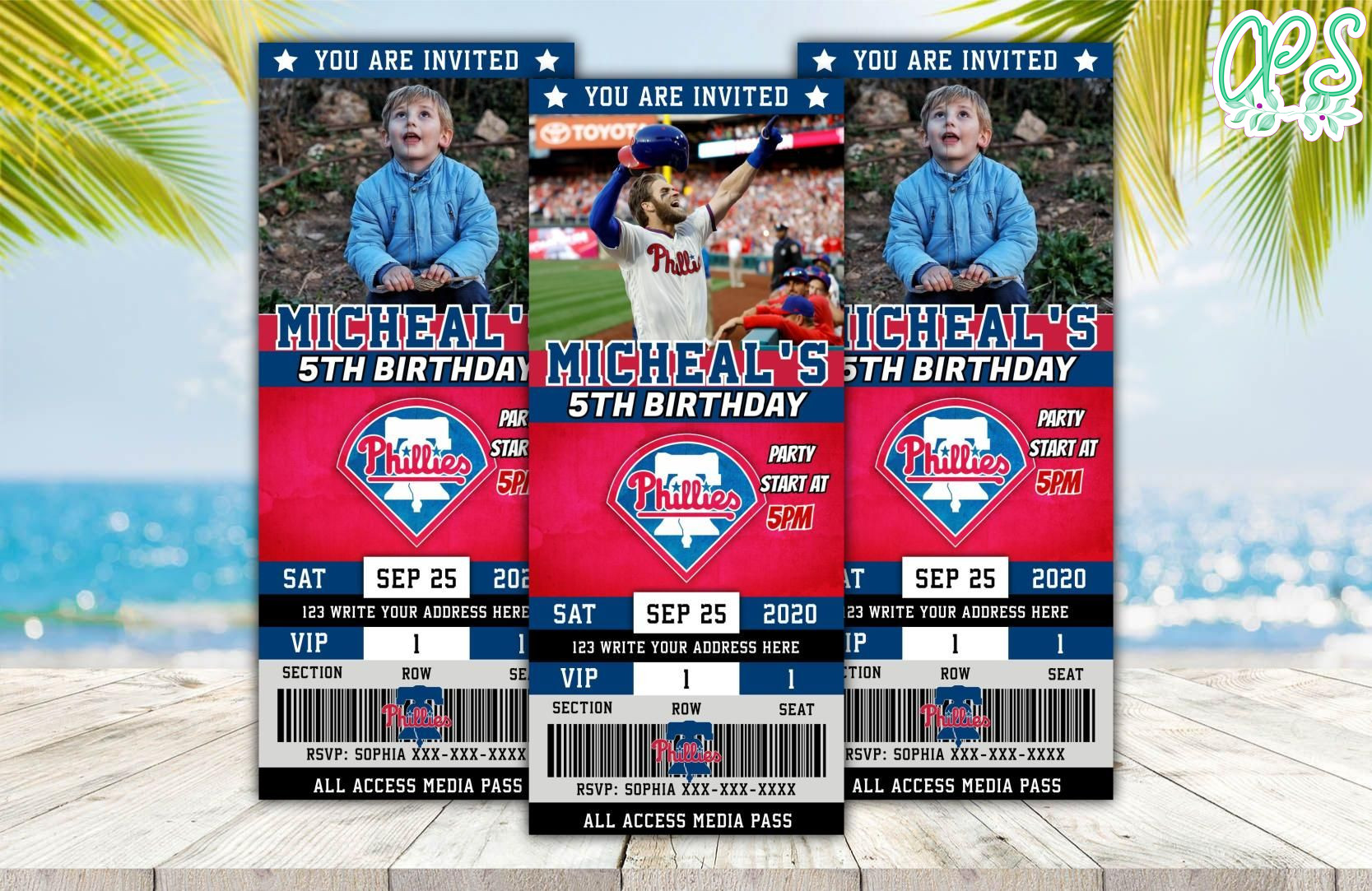 Philadelphia Phillies Ticket Birthday Editable Template Instant 