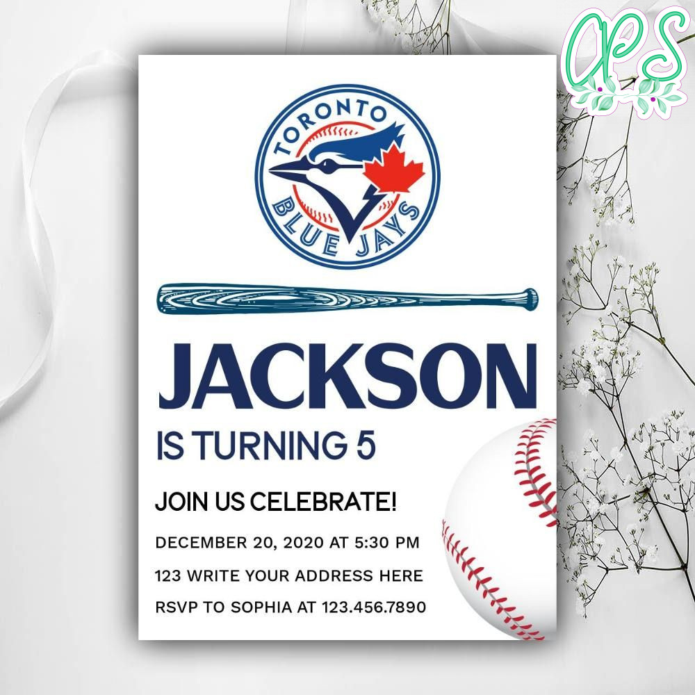 Printable Toronto Blue Jays Birthday Invitation Instant Download printable-toronto-blue-jays-birthday-invitation-instant-download