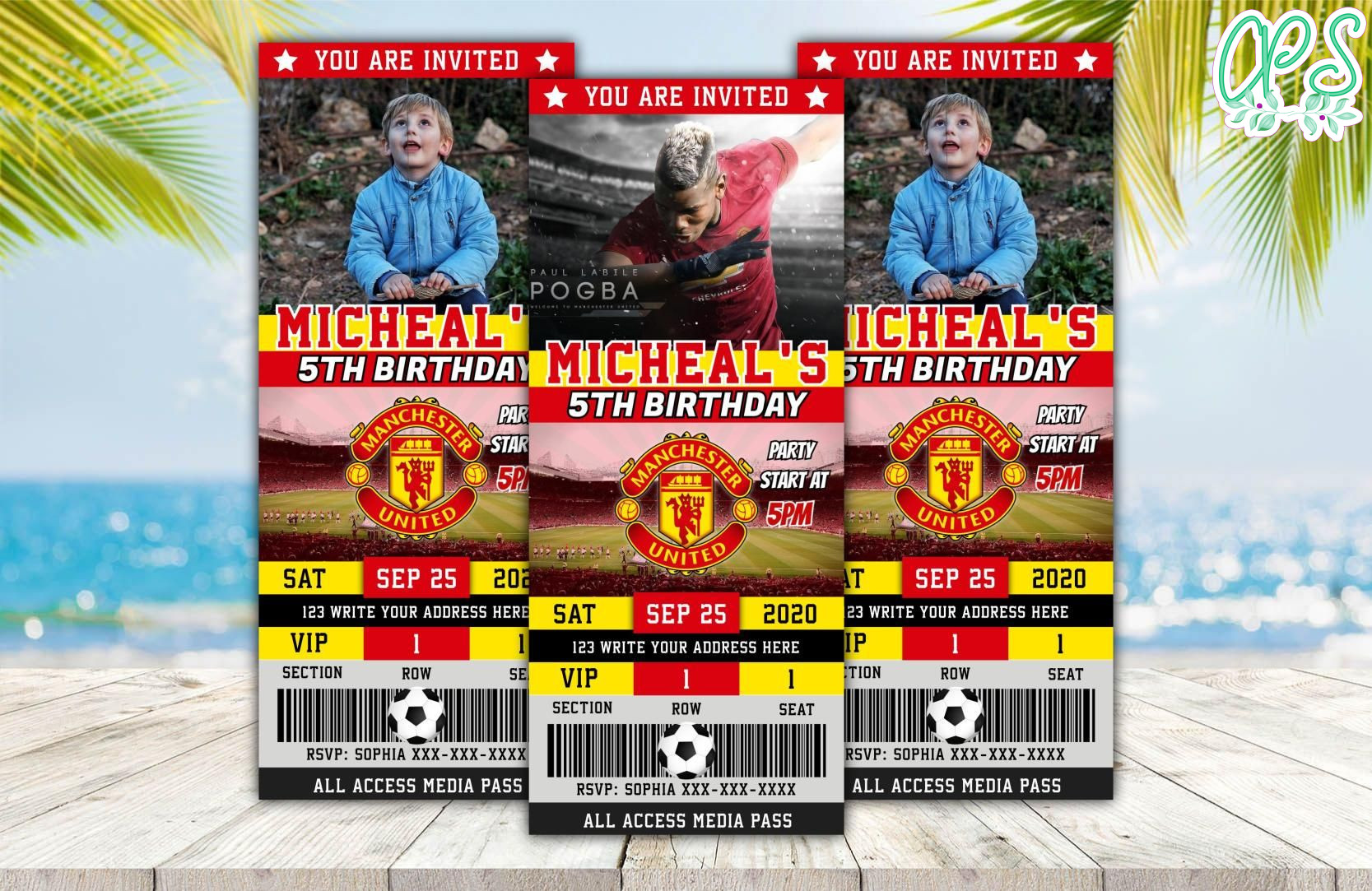 Editable Manchester United F.C Birthday Ticket Invitations DIY ...