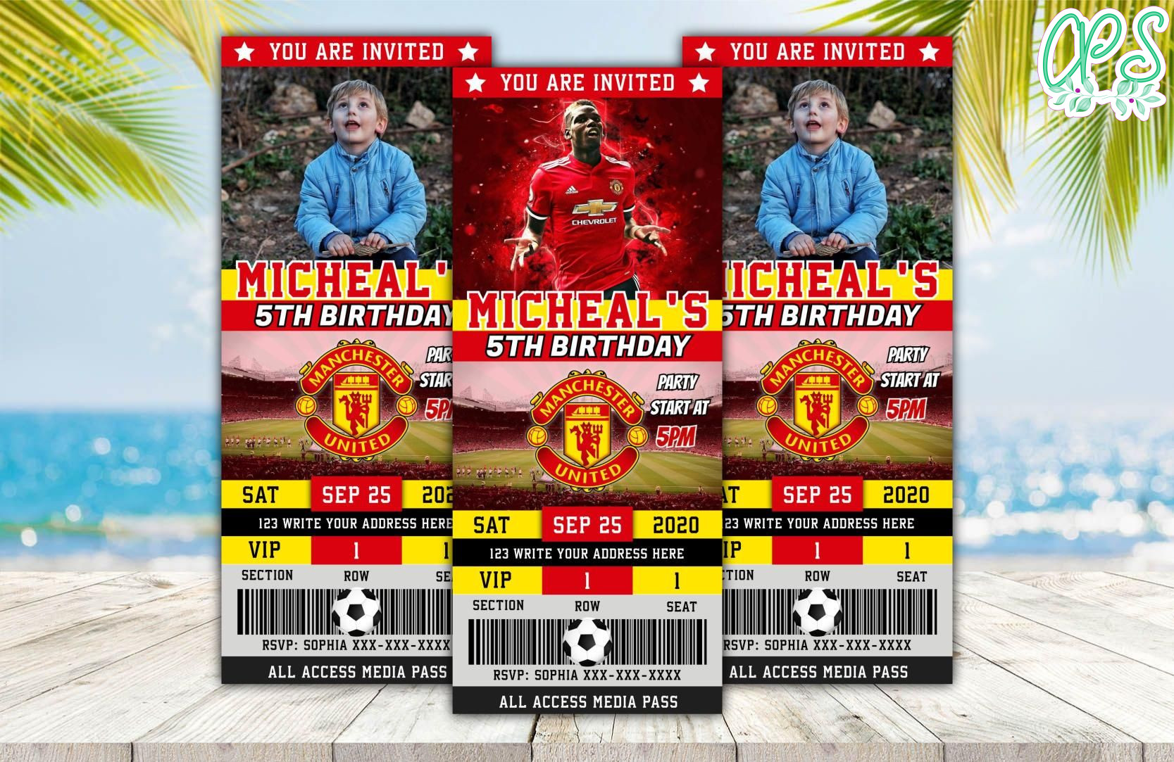 Editable Manchester United F.C Birthday Ticket Invitations DIY ...