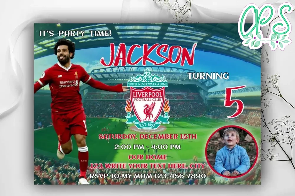 Liverpool Birthday Invites Instant Download | CustomPartyShirts