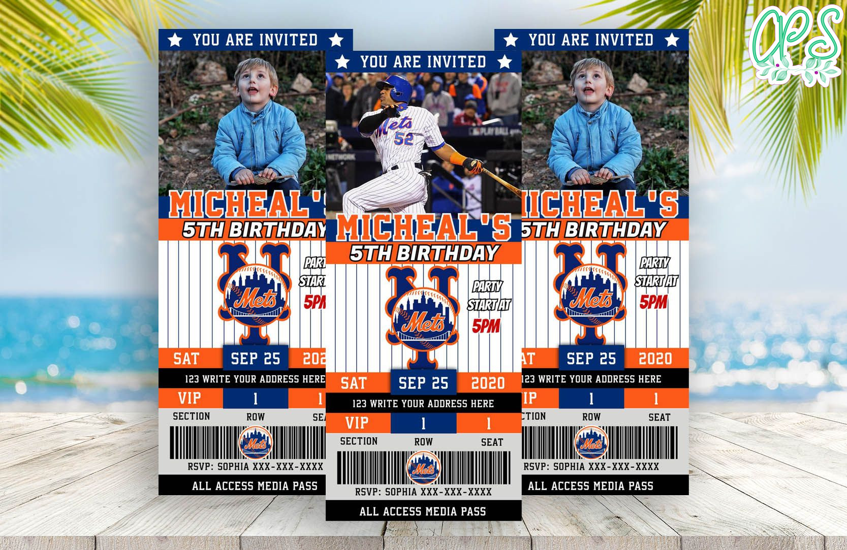 New York Mets Ticket Birthday Editable Template Instant Download 