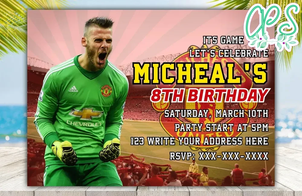 Editable Manchester United Birthday Invite Instant Download ...