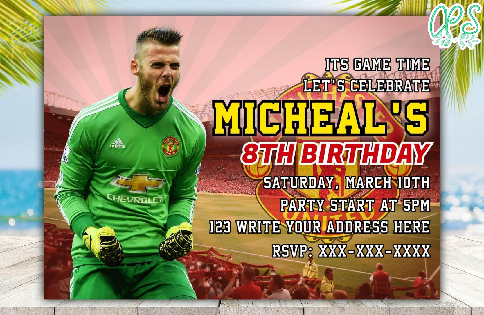 Editable Manchester United Birthday Invite Instant Download ...