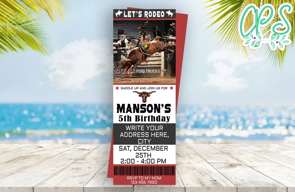 Editable Rodeo Birthday Ticket Invitations Instant Download ...