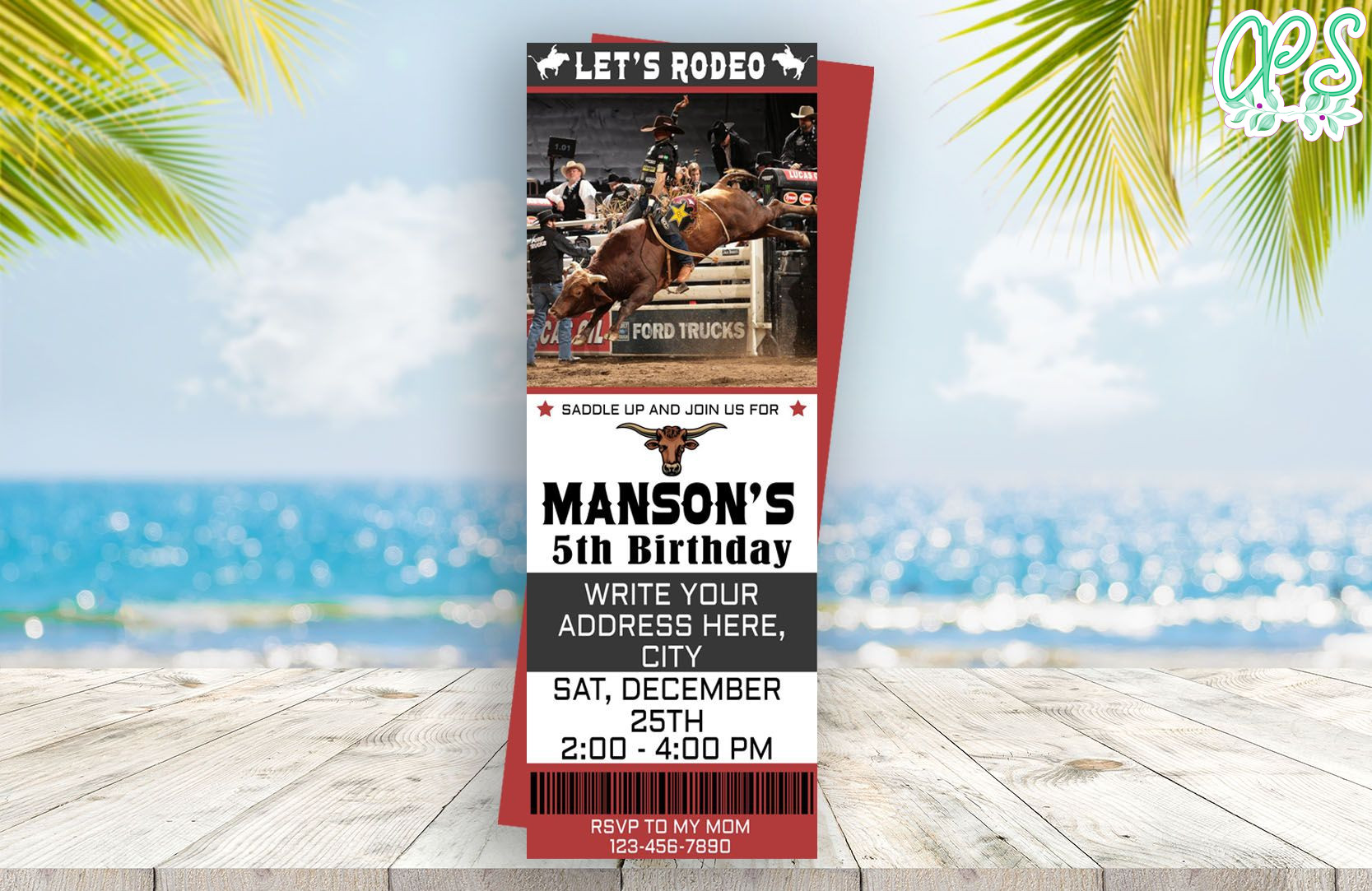 Rodeo Ticket Birthday Editable Templates Instant Download ...