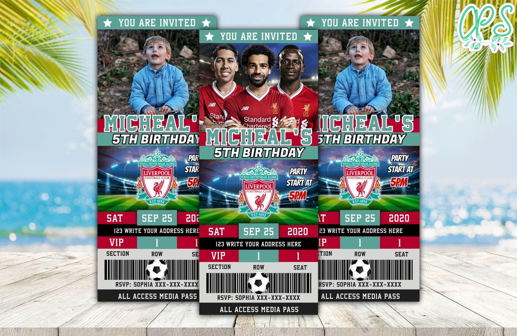 Editable Liverpool FC Birthday Ticket Invite DIY | CustomPartyShirts