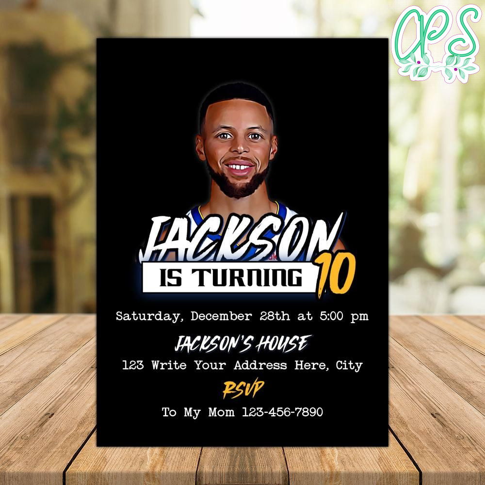 Stephen Curry Birthday Invitation Instant Download | CustomPartyShirts