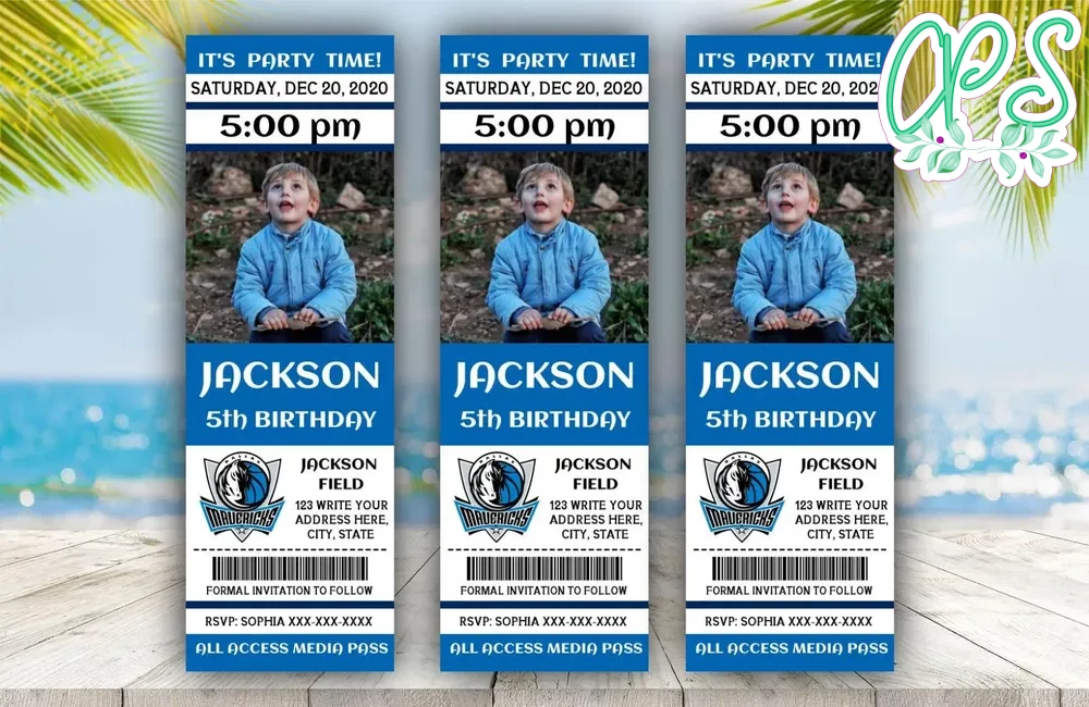 Dallas Mavericks Birthday Ticket With Photo Invitation DIY ...