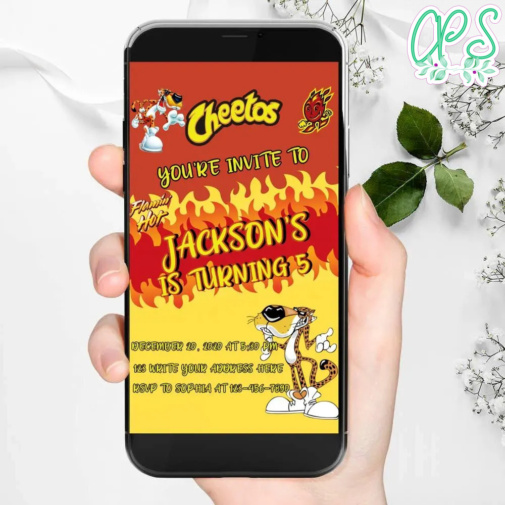 Electronic Flamin Hot Cheetos Electronic Invite Birthday Invitations ...