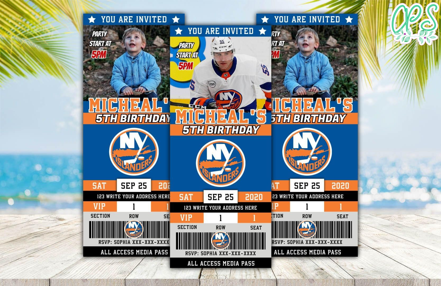 Editable New York Islanders Birthday Ticket Invitations DIY ...