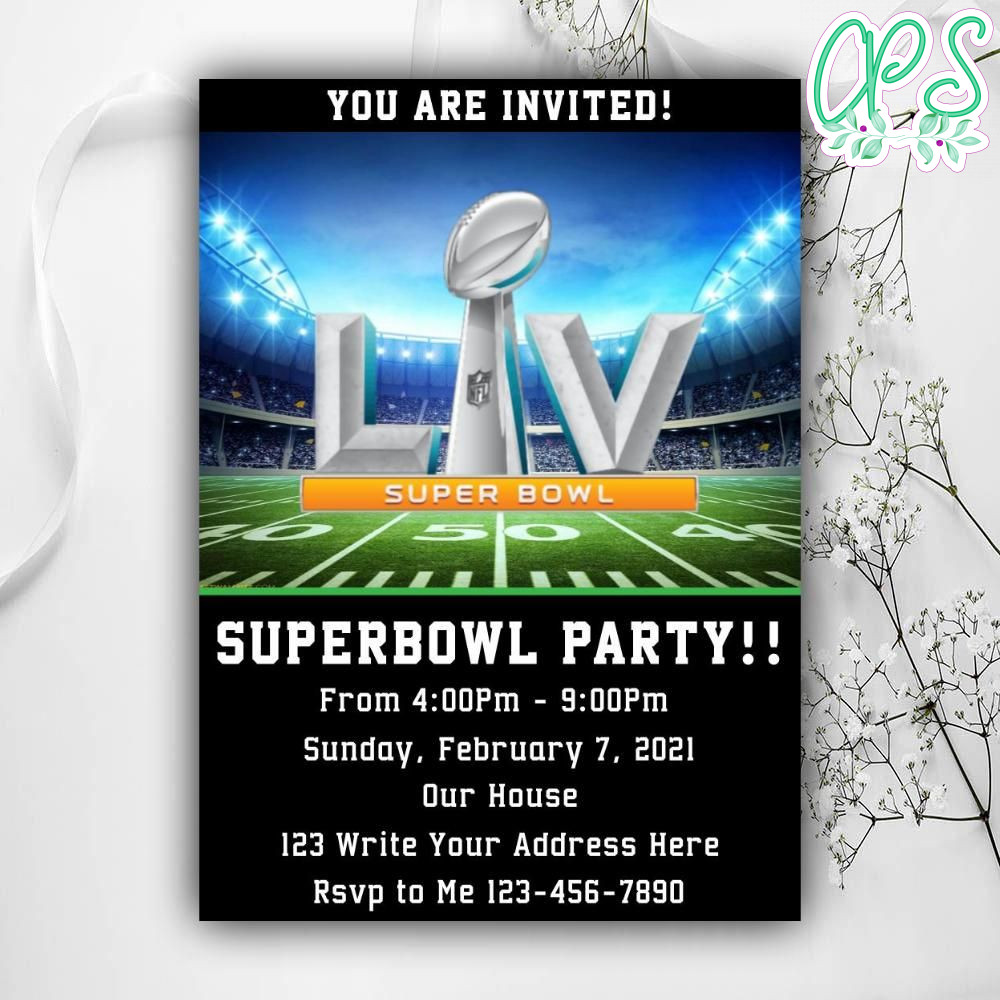 Printable Superbowl Party Invitation Instant Download | Partyinvitedesign