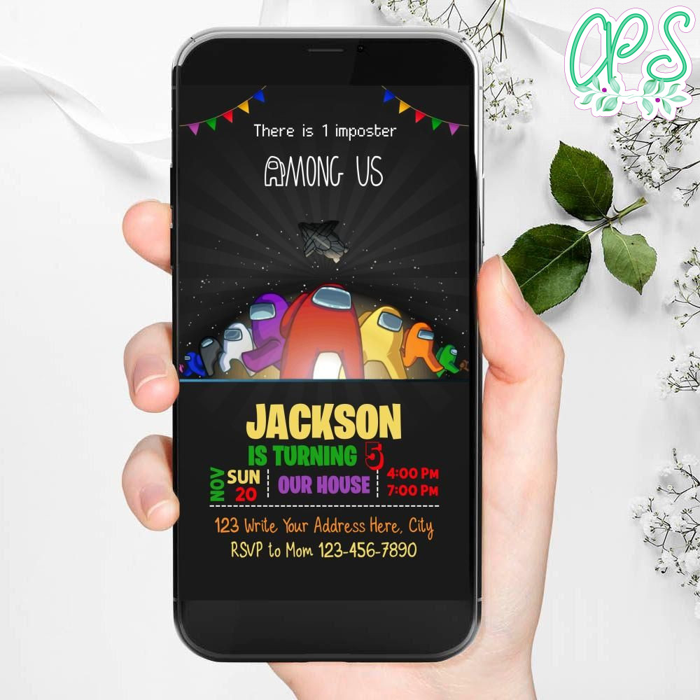 Electronic Among Us Electronic Invite Party Invitation Instant Download ...
