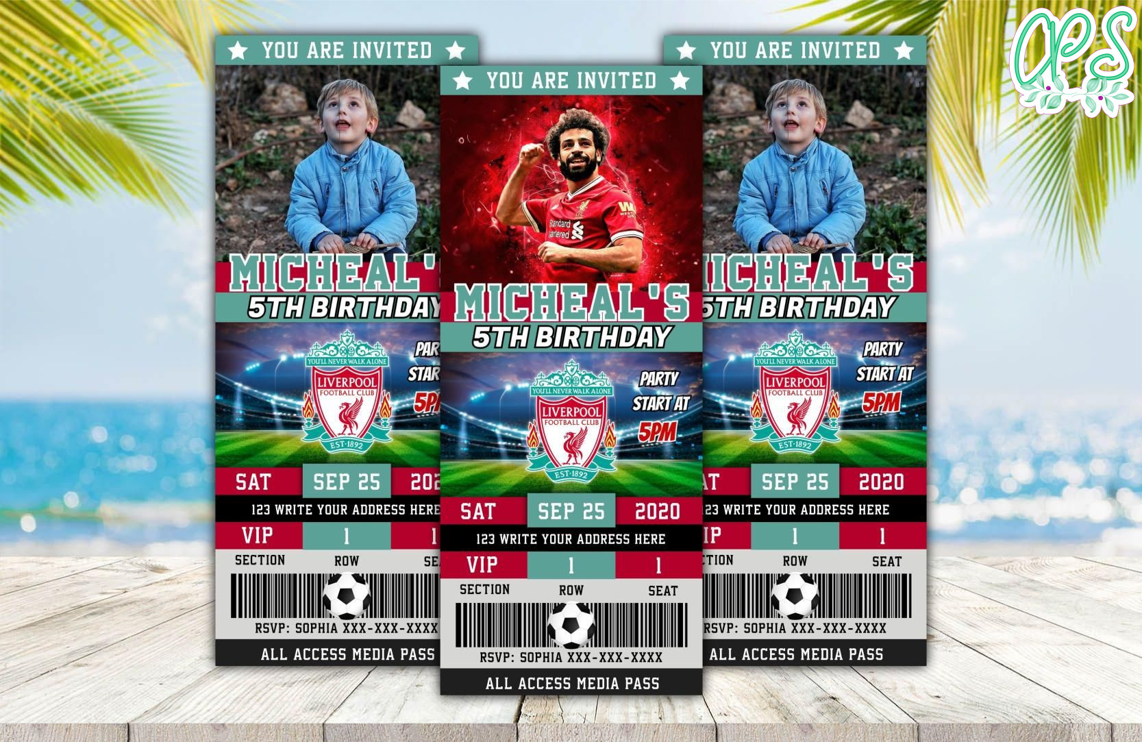 Editable Liverpool FC Birthday Ticket Invitation DIY | CustomPartyShirts