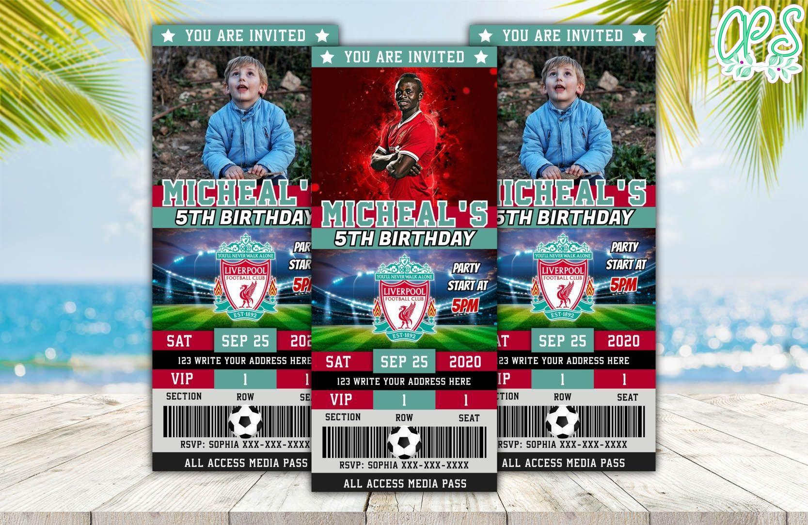 Editable Liverpool FC Birthday Ticket Invite DIY | CustomPartyShirts
