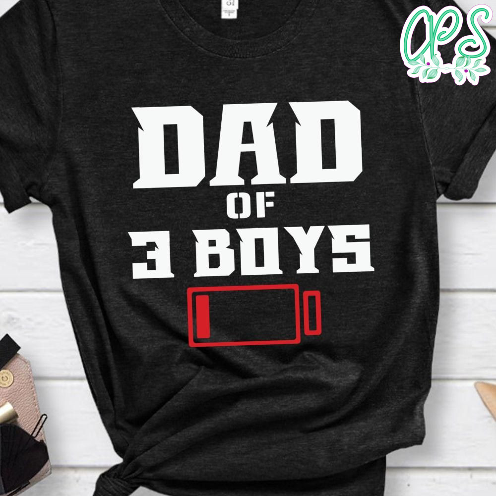 Dad Of 3 Boys Father's Day Shirt | CustomPartyShirts Studio