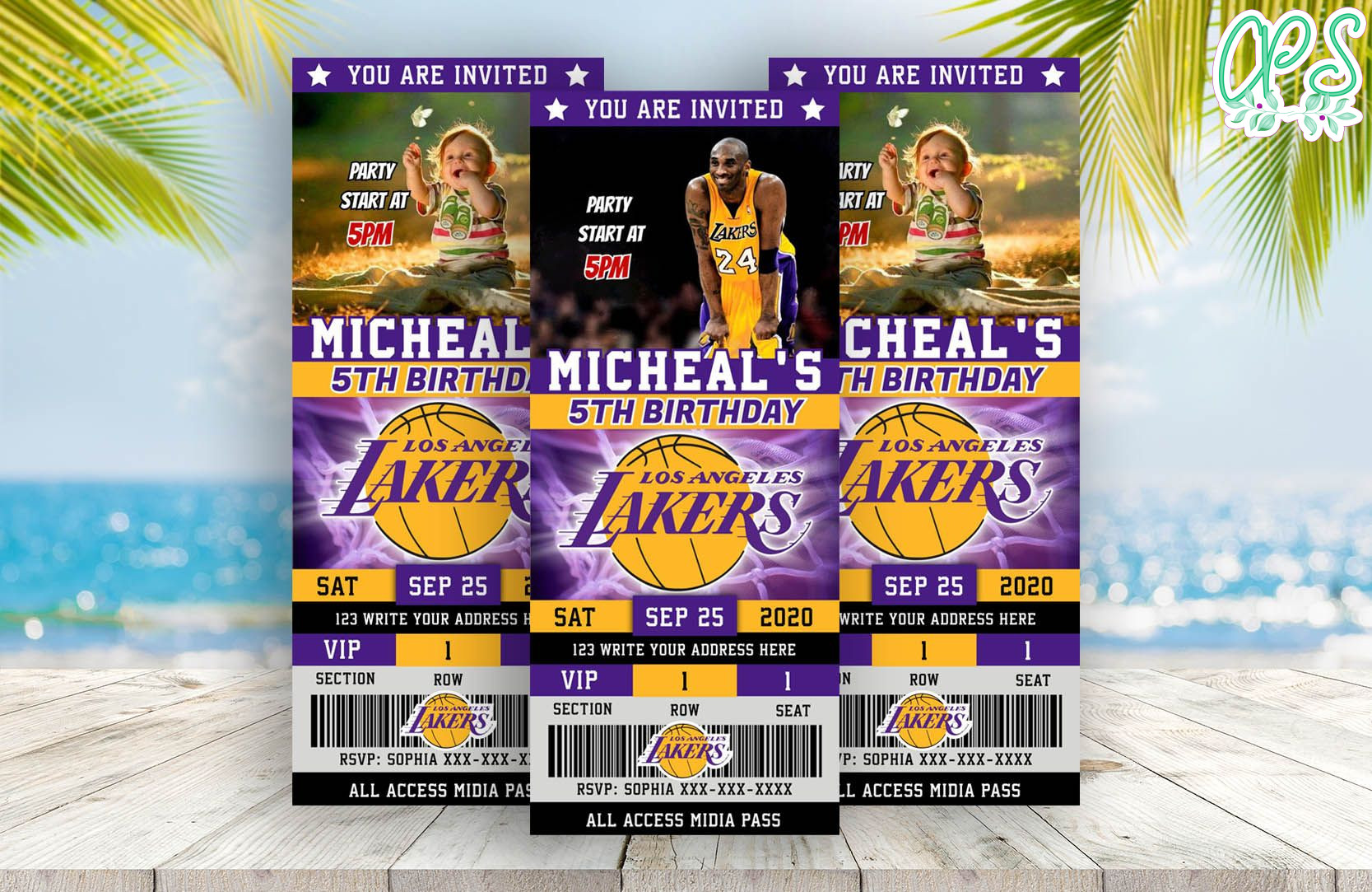 Los Angeles Lakers Ticket Birthday Editable Template Instant Download ...