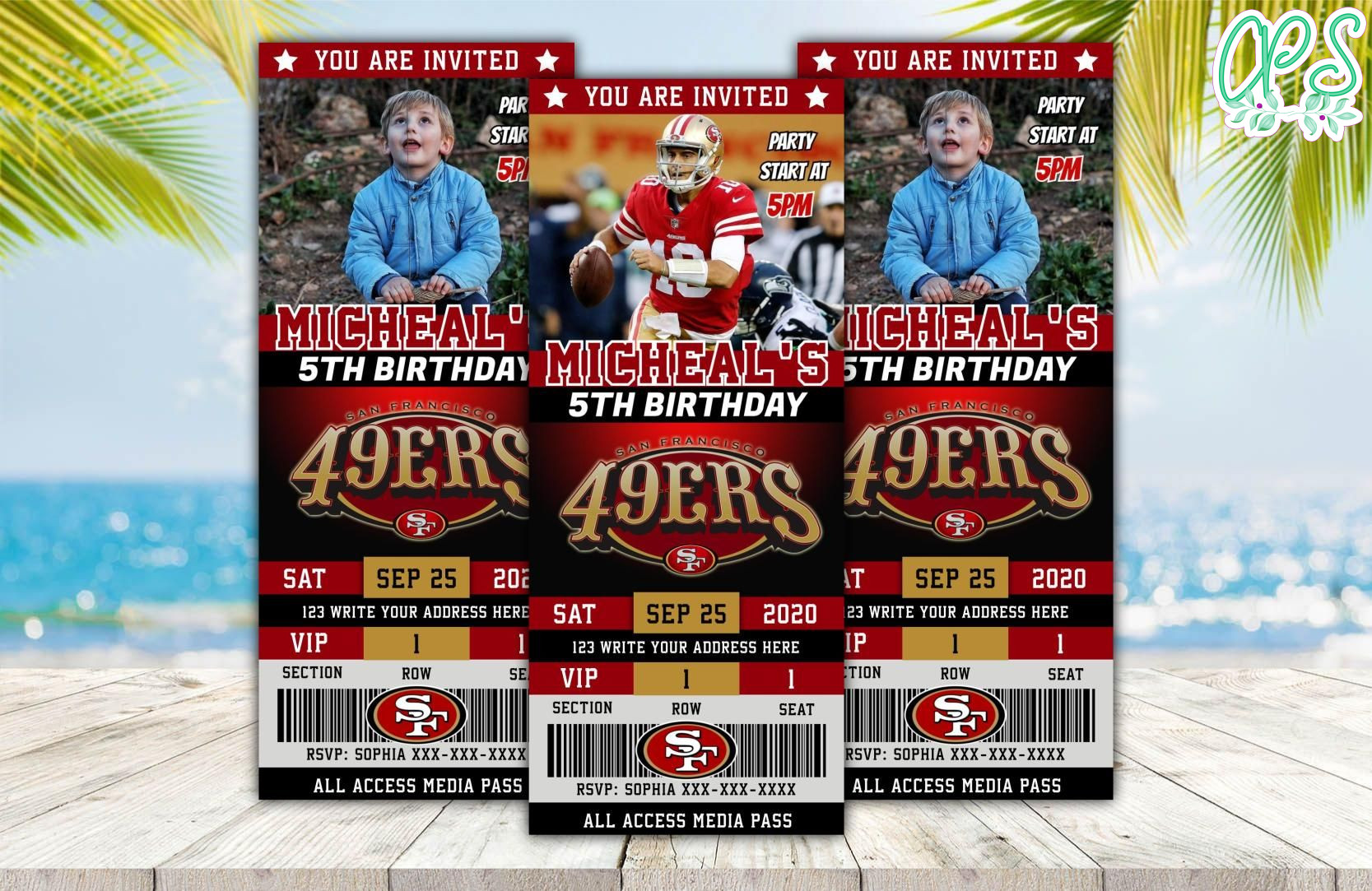 San Francisco 49ers Ticket Birthday Editable Template Instant Download 