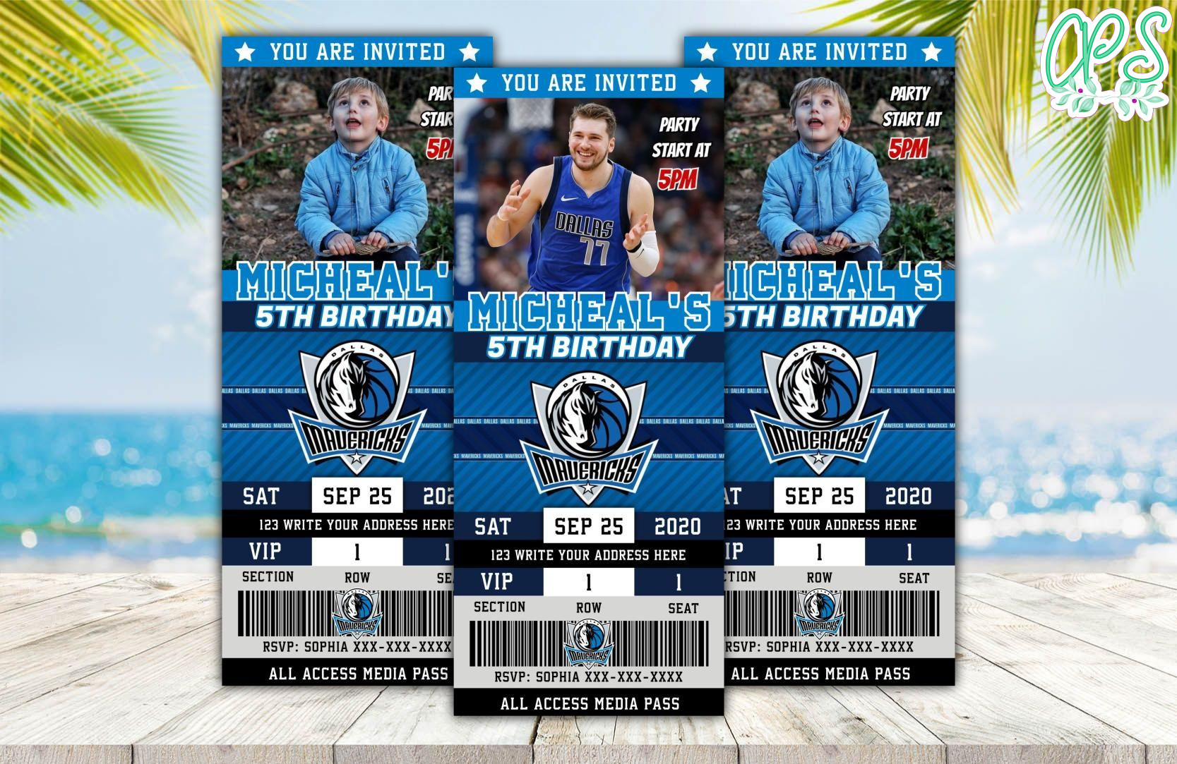 Dallas Mavericks Ticket Birthday Editable Template Instant Download ...