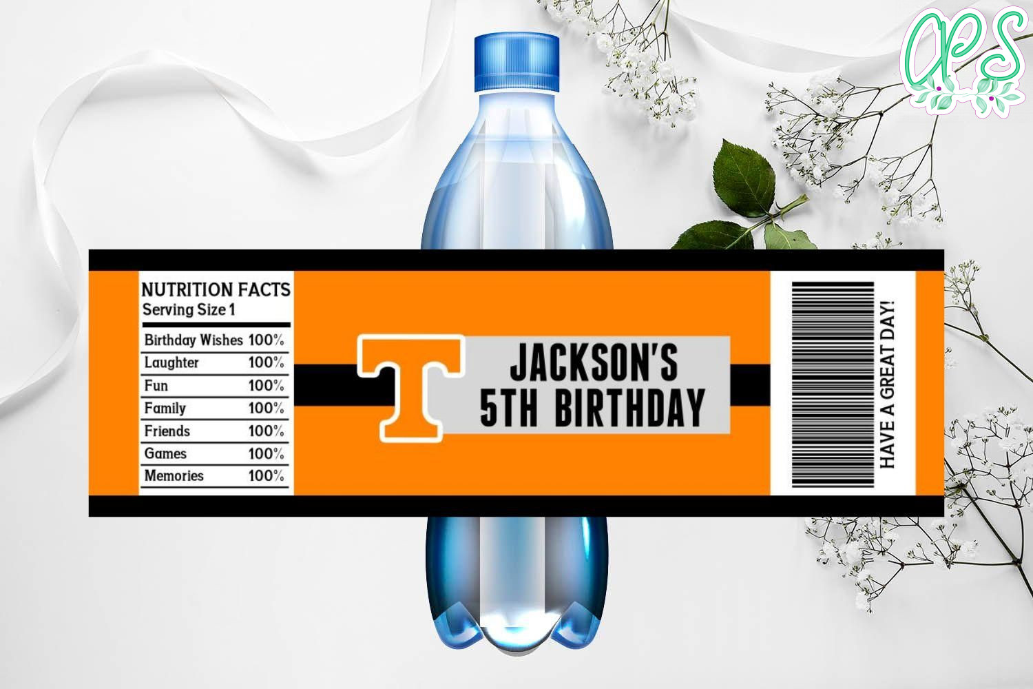 Printable Tennessee Volunteers Water Bottle Labels DIY | CustomPartyShirts