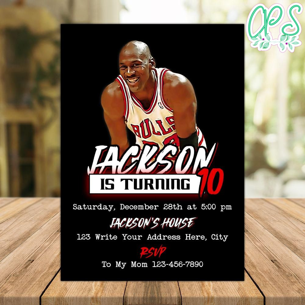 Michael Jordan Birthday Invitation Instant Download | CustomPartyShirts