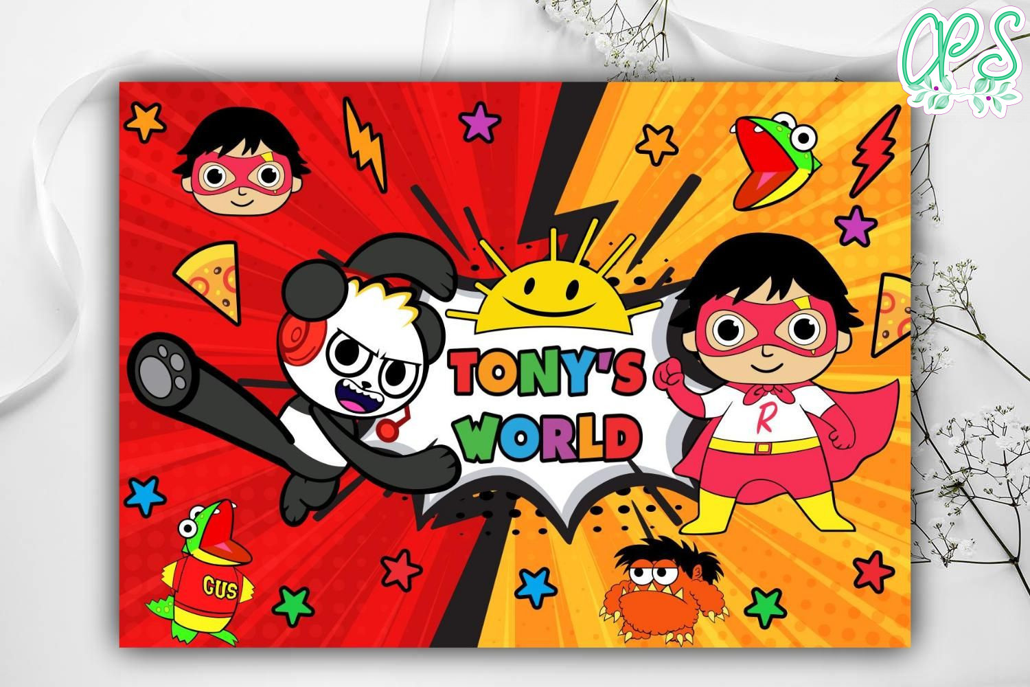 Printable Ryan's World Backdrop Digital File Instant Download ...