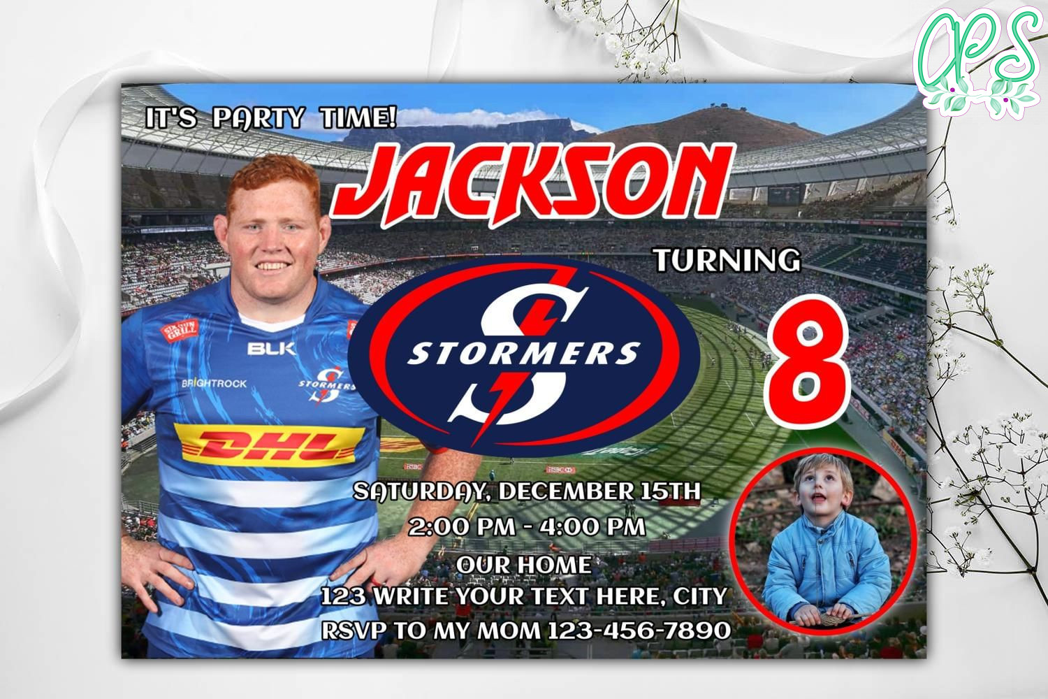 Stormers rugby invitation Instant Download | CustomPartyShirts