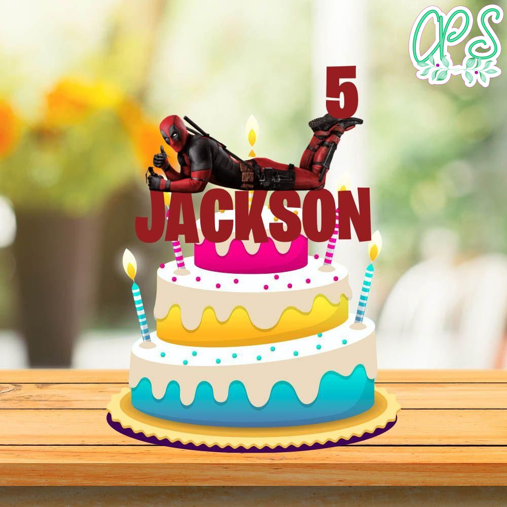 Printable Deadpool Birthday Cake Topper Template Instant Download ...