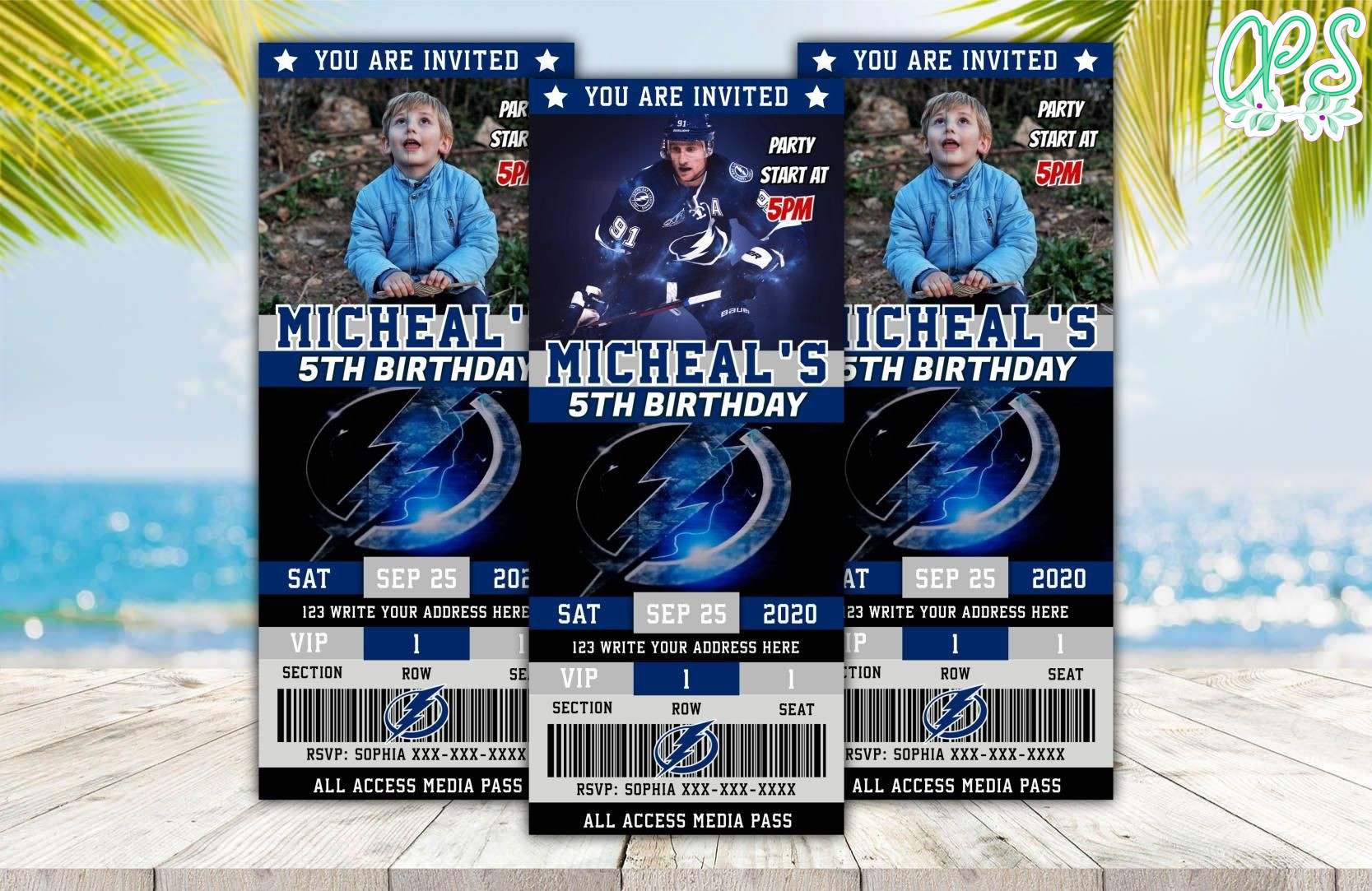 Editable Tampa Bay Lightning Birthday Ticket Invitations DIY ...