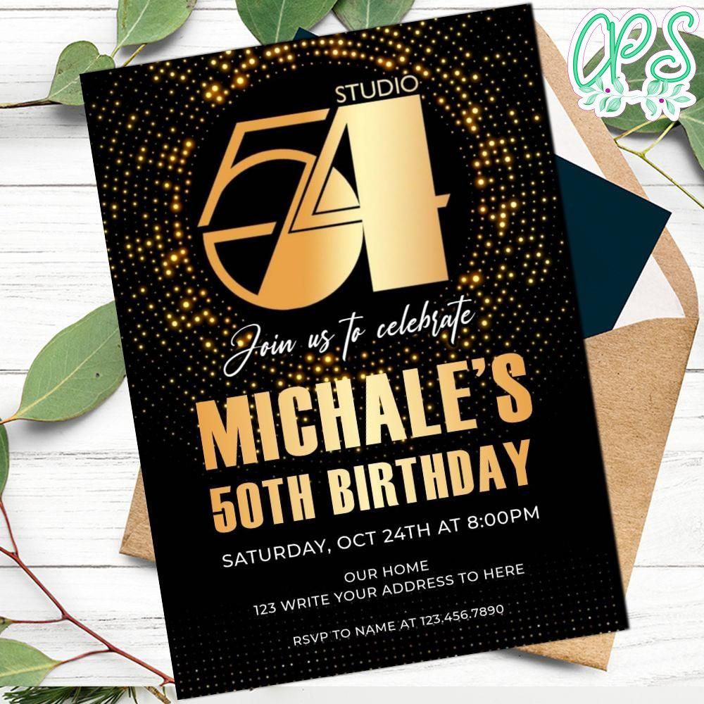 Studio 54 Invitation Customizable Template DIY | CustomPartyShirts