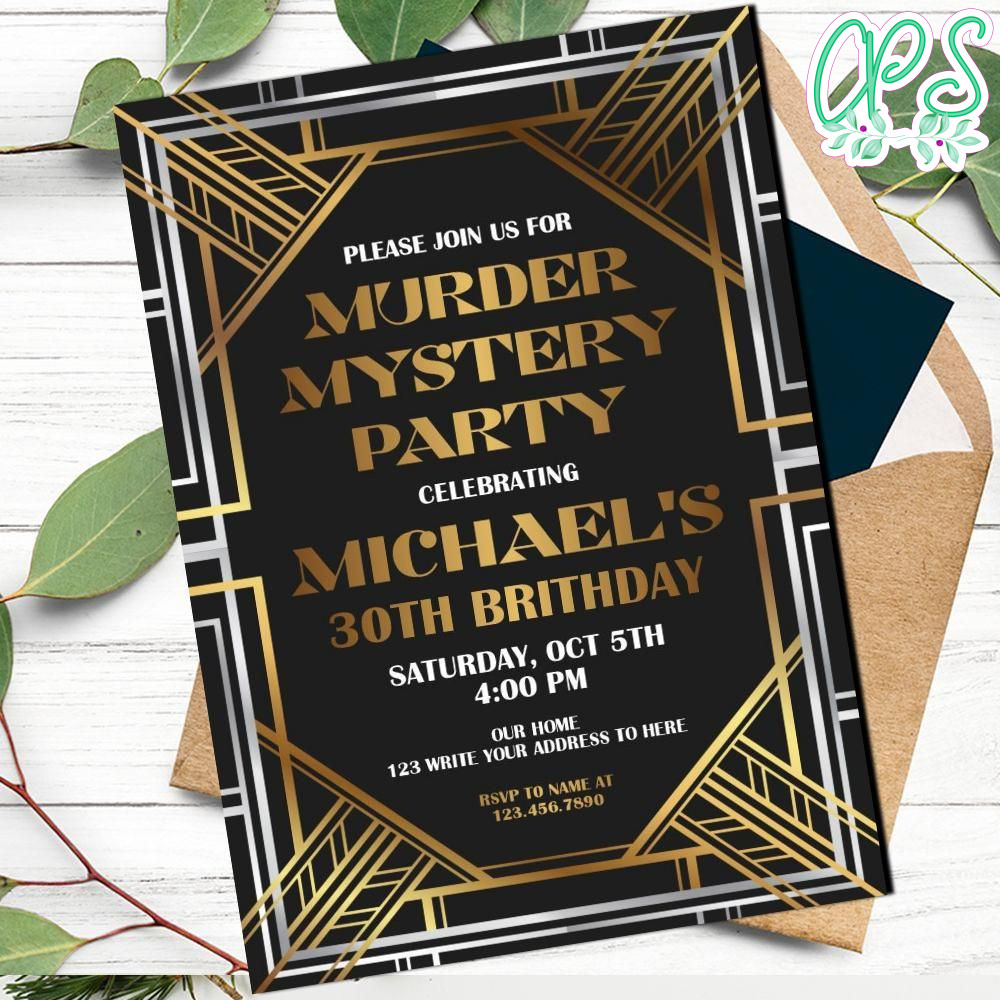 Murder mystery Dinner Party Invitation Customizable Template ...