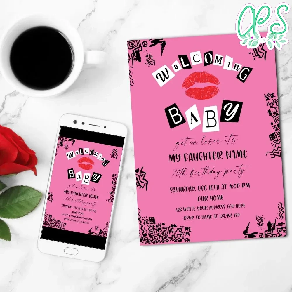 Mean Girls Baby Shower Invitation Customizable Template DIY