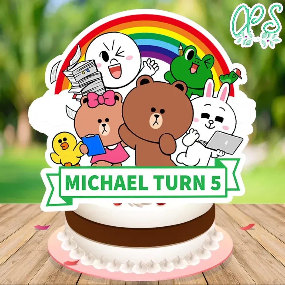 Line friends Cake Topper Template Printable | Partyinvitedesign