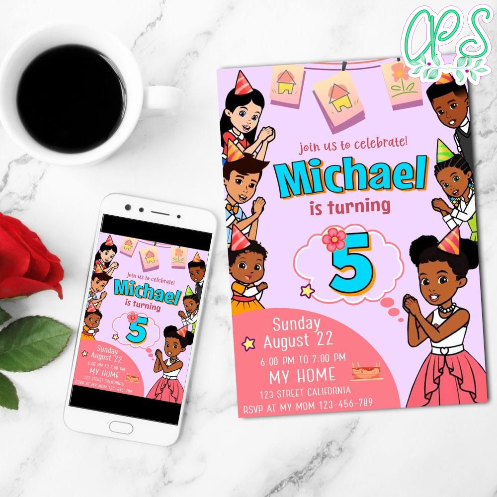Gracie s Corner Digital Invitation Customizable Instant Download CustomPartyShirts Studio
