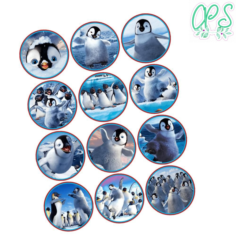 Happy Feet Cupcake Toppers Template Printable Instant Download ...