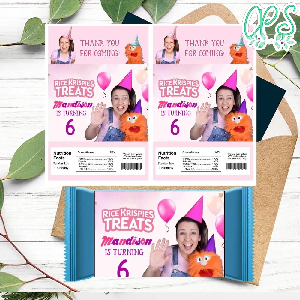 Ms. Rachel Rice Krispies Treats Template Printable | CustomPartyShirts