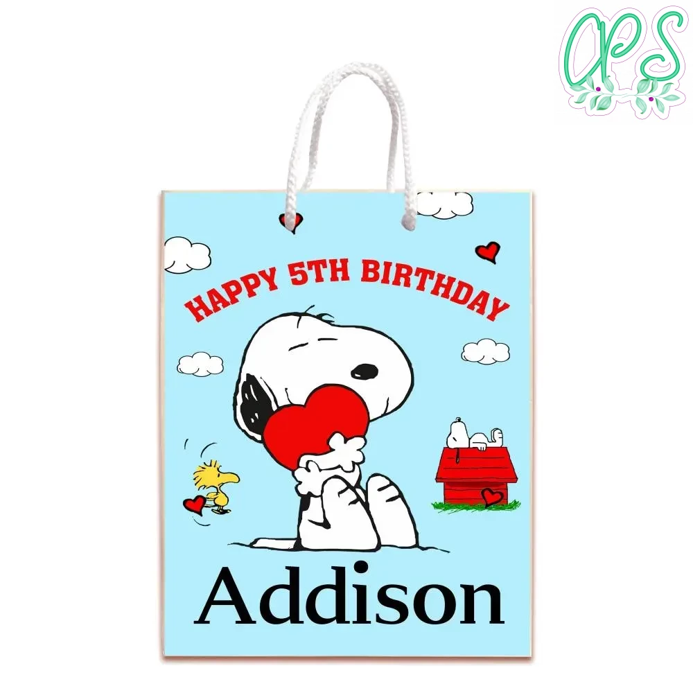 Snoopy Gift Bag Label Template Printable DIY | CustomPartyShirts