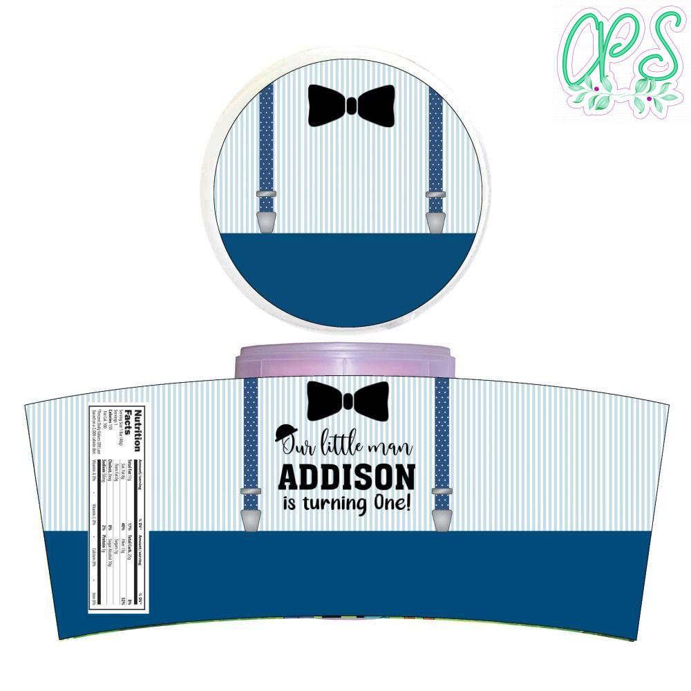 Little Man Cotton Candy Label Template | CustomPartyShirts