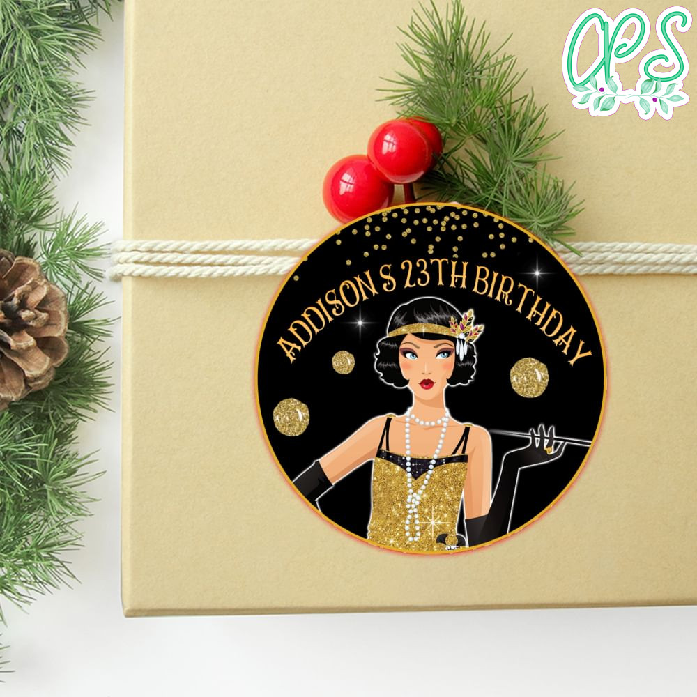 Flapper Circle Sticker Template Customizable DIY | CustomPartyShirts