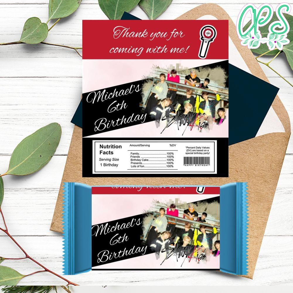 Stray Kids Candy bar Label Customizable Template DIY | Partyinvitedesign