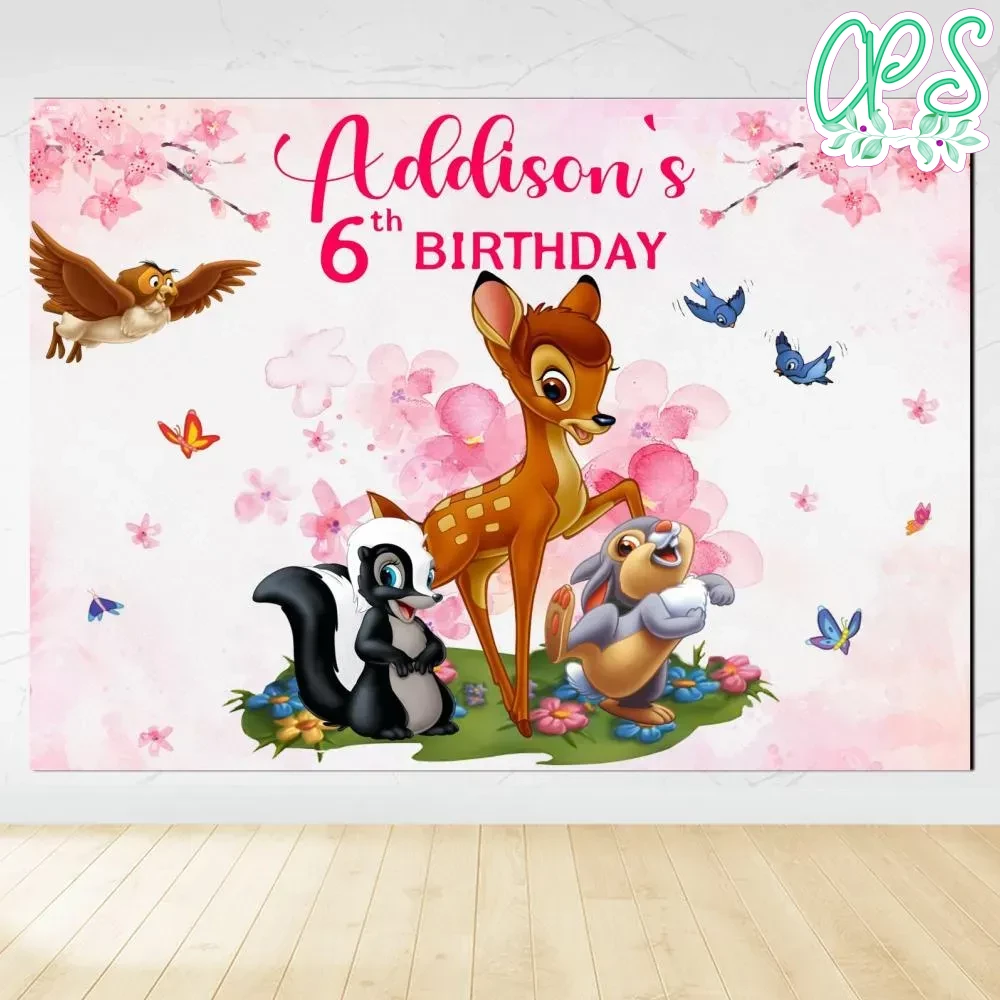 Bambi magic world Birthday Backdrop Digital File Template ...
