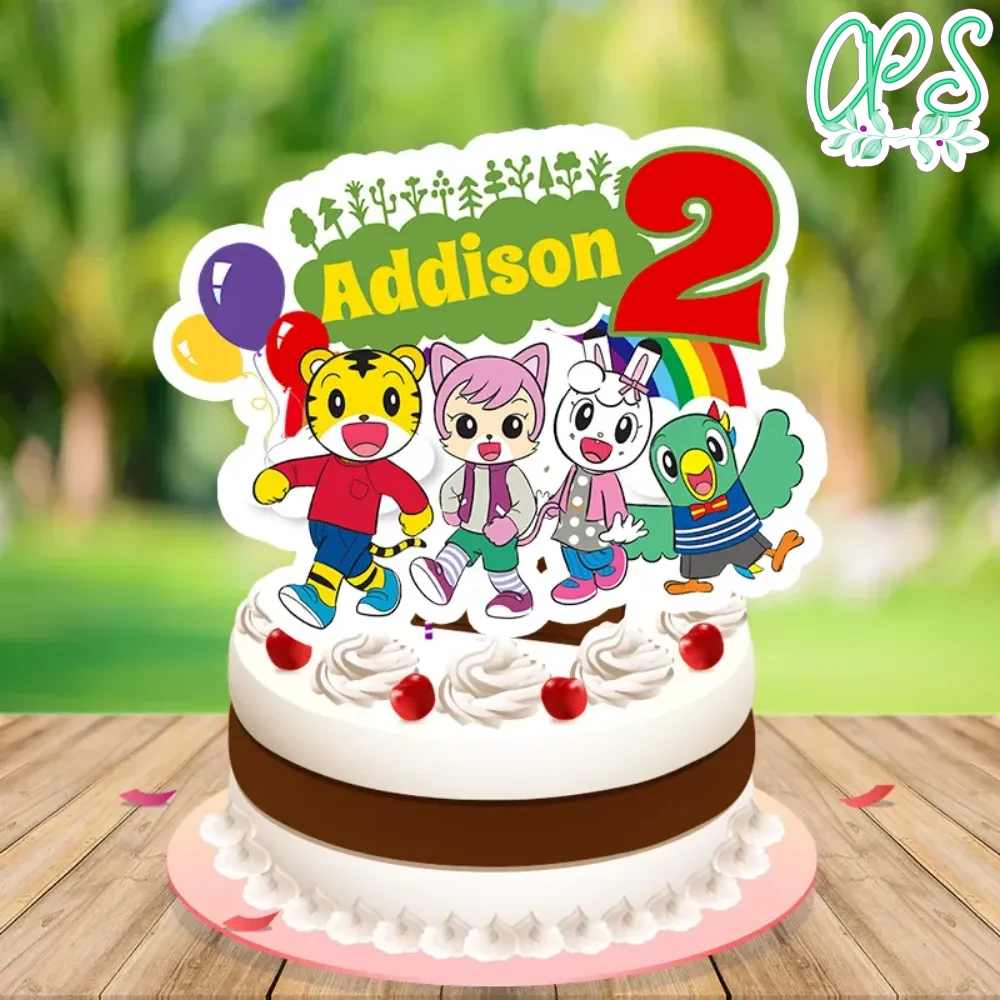 Shimajiro Birthday Cake Topper Template Printable | CustomPartyShirts