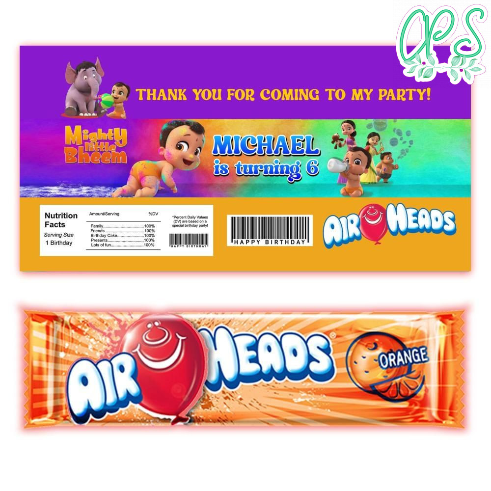 Mighty Little Bheem Airhead Candy Wrapper Template Printable ...
