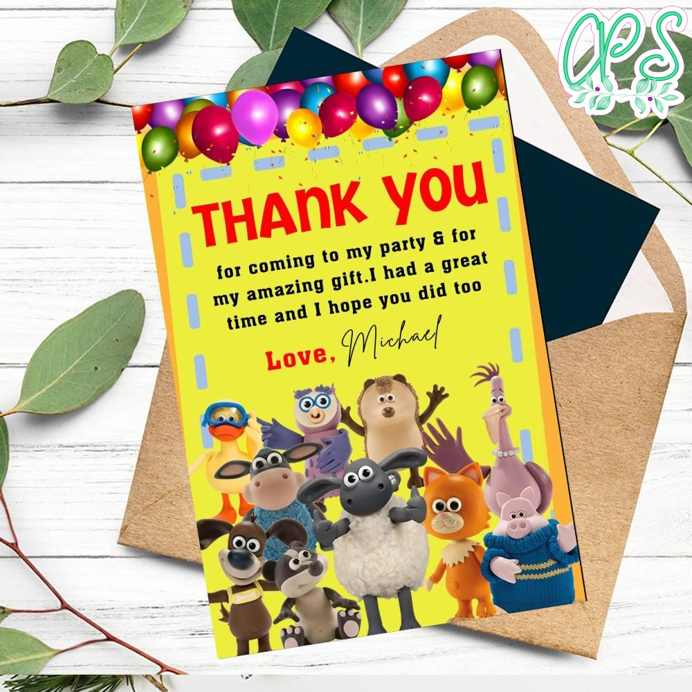 Timmy Time Thank You Card Customizable Template DIY | CustomPartyShirts